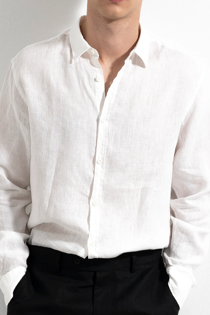 SAM LINNESKJORTA VIT - Raoul Herrmode